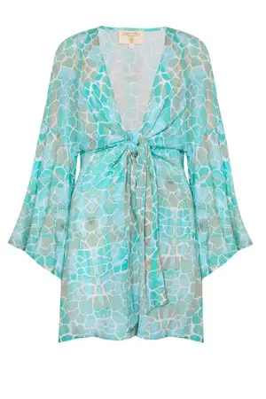 SOPHIA ALEXIA Aqua Pebbles Fortera Beach Cover Up