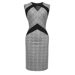 SMART AND JOY Tailored Printed Suede Dress
