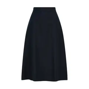 FEMPONIQ Semi Flared Cotton Skirt Navy - Blue