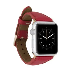 LEATHERE Classic Leather Apple Watch Band Dallas - Red