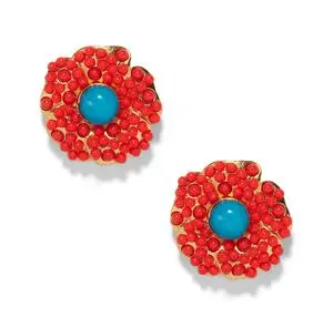 THE PINK REEF Vintage Inspi Valencia Earring In Coral - Red