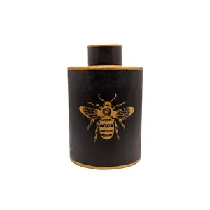 NILA PARMAR DESIGNS Bee Meadow Geometric Vase With Lid - Black