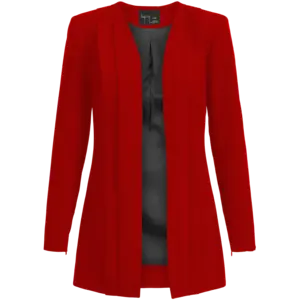 Layo G Pleated Stretch Blazer — Crimson - Red