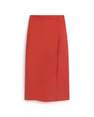 THINKING MU Long Cupro Skirt Selina - Red