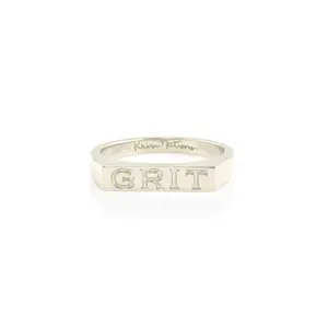 Kris Nations Grit Engraved Ring - Silver