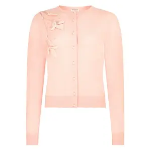 LISA THE LABEL Magnolia Appliqué Cardigen - Pink