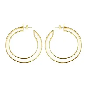TOOLALLY Large Double Hoops - Gold