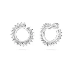 MEULIEN Prong Set Open Twist Hoop Earrings - Silver