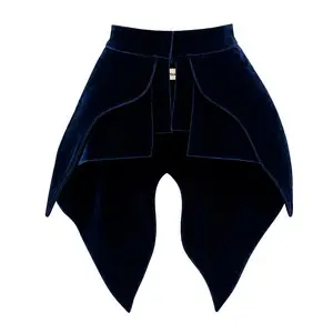 JULIA ALLERT Sculpted Velvet Peplum Belt - Blue