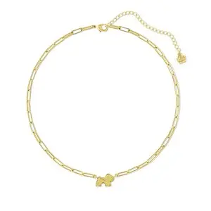 CLOUD HAVEN Paperclip Chain Logo Necklace - Gold