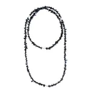 RIZE Black / Silver / Brown Black Onyx Opera Necklace Sterling Silver - Black/silver/brown