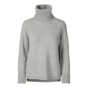 TIRILLM Cosy" Chunky Turtle Neck Pullover- Light Melange - Grey
