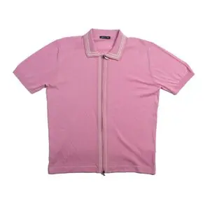 EIGHT X Contour Short Sleeve Zip Knit Shirt - Pink