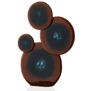 MARLETH Brown / Blue Smoked Blue Core Glass Bubble Sculptural Decor - Brown/blue