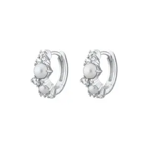 SCREAM PRETTY Pearl Huggie Earrings - Silver