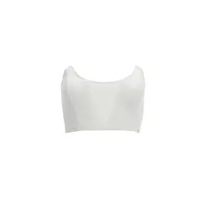 NISSA Panelled Zip-up Corset - White