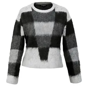 SMART AND JOY Check Pattern Oversize Jumper - Grey