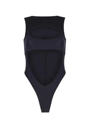 NO'DESIGN Thick Strap Cut-out Navy Bodysuit - Blue