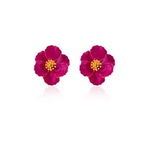 MILOU JEWELRY Raspberry Petite Flower Earrings - Pink