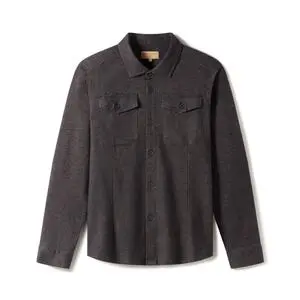 WESTON JON BOUCHER Untucked Tailored Slim Fit Button-up Shirt Dark Granite