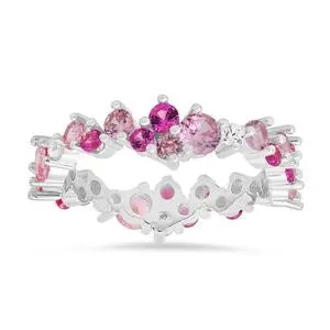 KYLIE HARPER Sterling Abstract Pink Ombre Eternity Band Ring - Silver