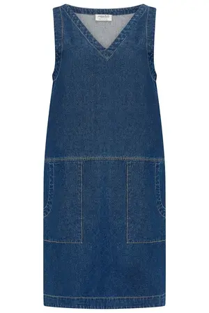 SUGARHILL BRIGHTON Cecil Tunic Dress Mid Denim - Blue