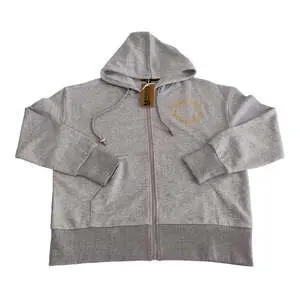 MIRACLES MANIFESTER Embroidered Zip Hoodie Light - Grey