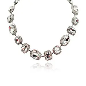 MICHAEL NASH JEWELRY Neutrals / Maureen Crystal Stone And Pave Necklace - Silver