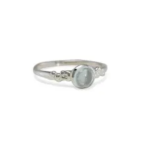 ISLA SILVER Sterling Aquamarine Ring - Silver