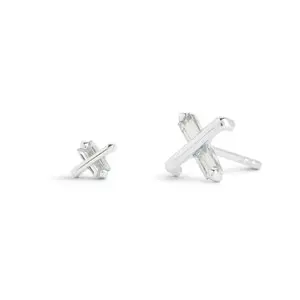 KASUN LONDON Silver / Blue Butterfly Kiss Earrings March Aquamarine Silver - Silver/blue