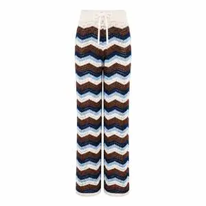 SHOONI Suki Crochet Wide Leg Trouser - Brown