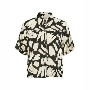 YUMI Cotton Splash Print Relaxed Fit Shirt