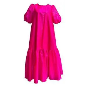 BLAISE LONDON The Blaise Dress With Puff Sleeves Cerise
