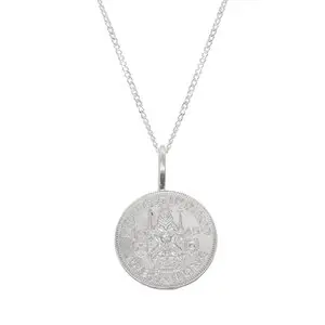 KATIE MULLALLY Scottish Shilling Coin Charm Necklace - Silver