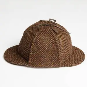 DASMARCA HATS Blake Pecan Tweed Checks Italian Deerstalker Cap - Brown