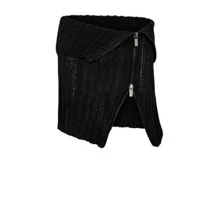 PCFG Your Itch Zipped Knit Skirt - Black