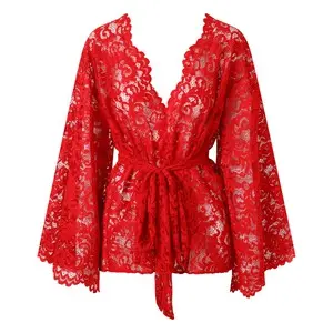 BELLE ET BON BON Valentina Cherry Short Kimono - Red