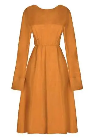 SARVIN Mustard Midi Dress - Yellow