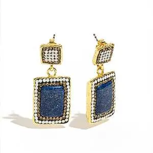 ORNARE THE LABEL Gold / Blue Aria Earrings – Lapis Lazuli - Gold/blue