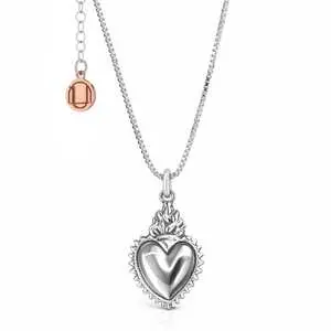 UNALOE Sterling Necklace With Heart Pendant – Timeless Elegant Jewelry - Silver