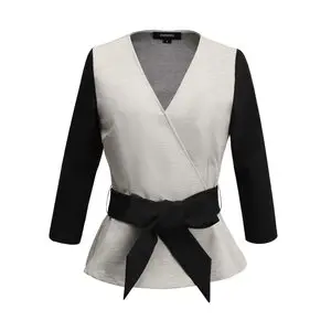 SMART AND JOY Peplum Top With Belt
