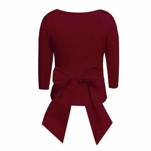 FROCK TALES Primrose Top With Bow In Burgundy - Red