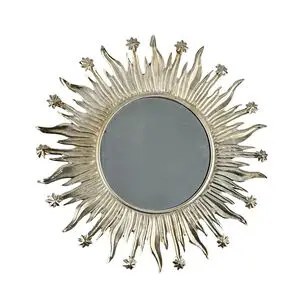 LILA RASA Round Sunburst Mirror - Silver