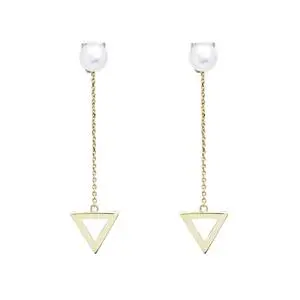 SHEIDA FARROKHI Triangle Drop Earrings Solid Yellow Natural Pearls - Gold/yellow