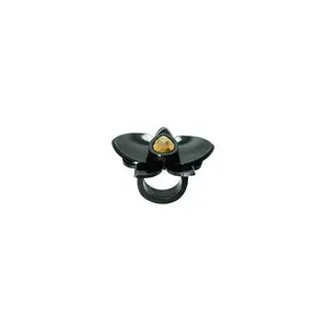 GISSA BICALHO Acrylic Handmade Ring Orchid - Black
