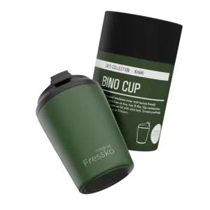 Fressko Bino 8oz / 227ml Reusable Coffee Cup, Stainless Steel Khaki - Brown