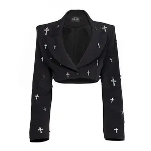 VAZAF Saint Cropped Blazer - Black