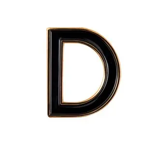 MAKE HEADS TURN Enamel Letter D Pin - Black