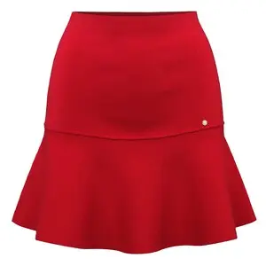 TIRILLM Annie Fla Skirt In Extra Fine Merino Wool - Red