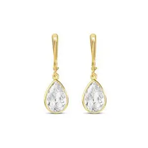 SHYMI Victorian Style Fancy Shape Drop Earrings Pear - Gold